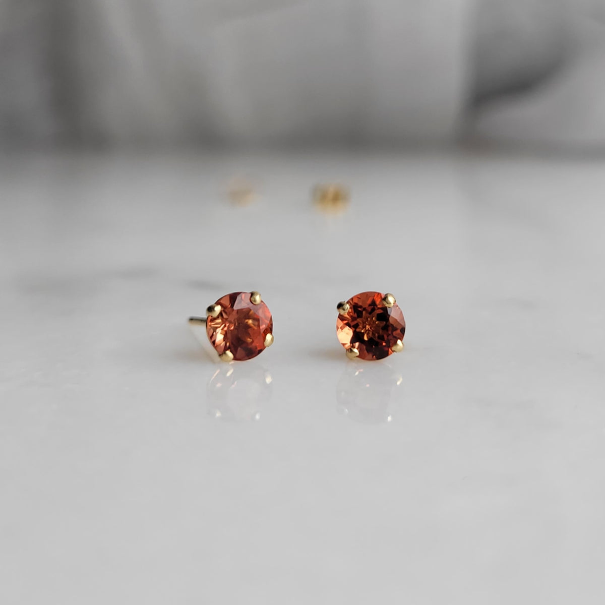 Orange Sapphire Martini Studs– Ruby Pierce Jewelry