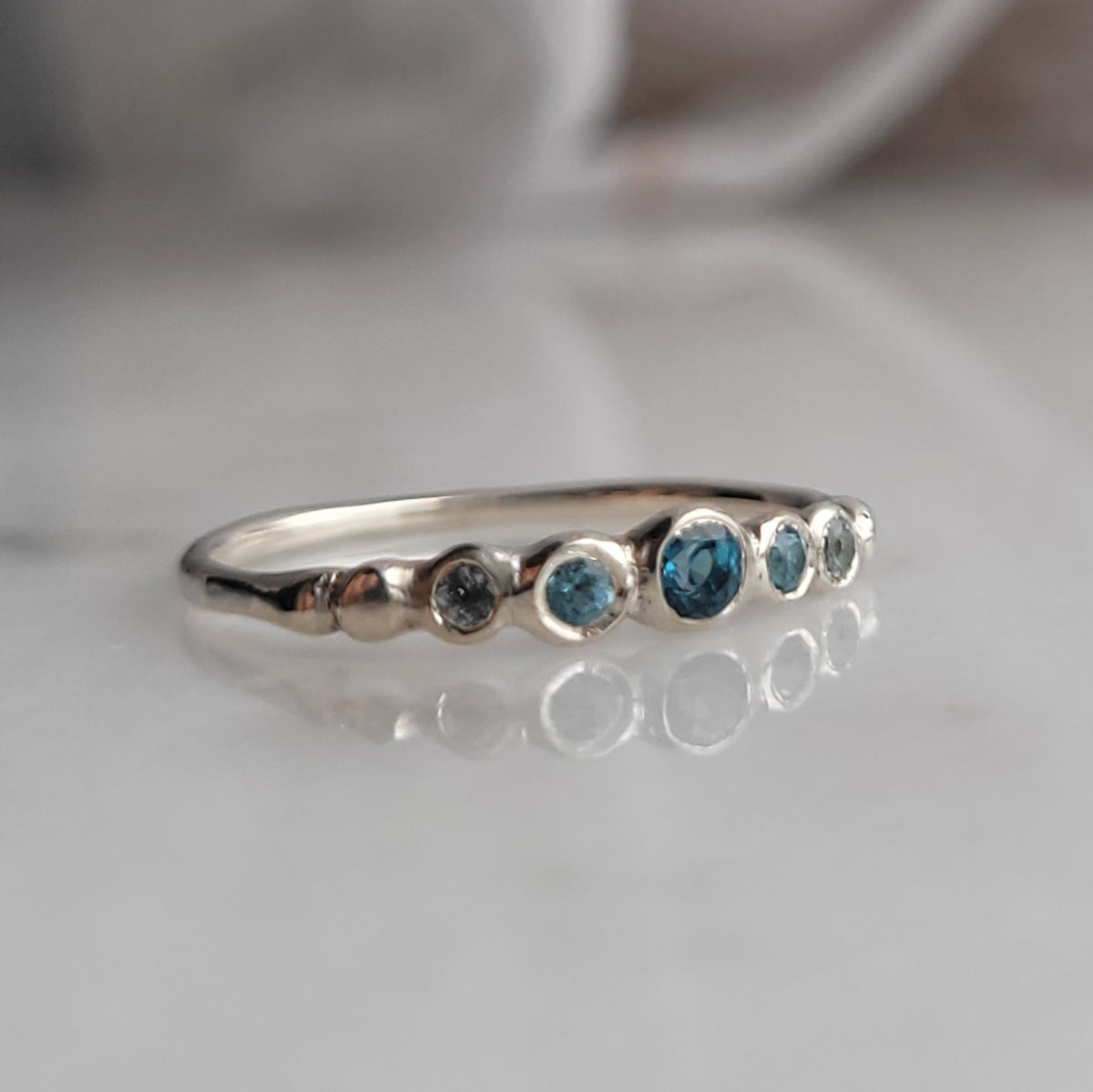 London Blue Topaz Tapered Band– Ruby Pierce Jewelry